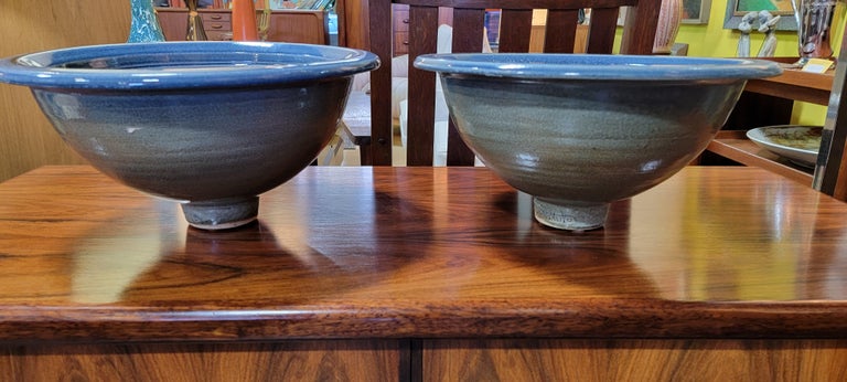 1970's Eric Norstad Drippy Glaze Pottery Sinks A Pair For Sale at 1stDibs