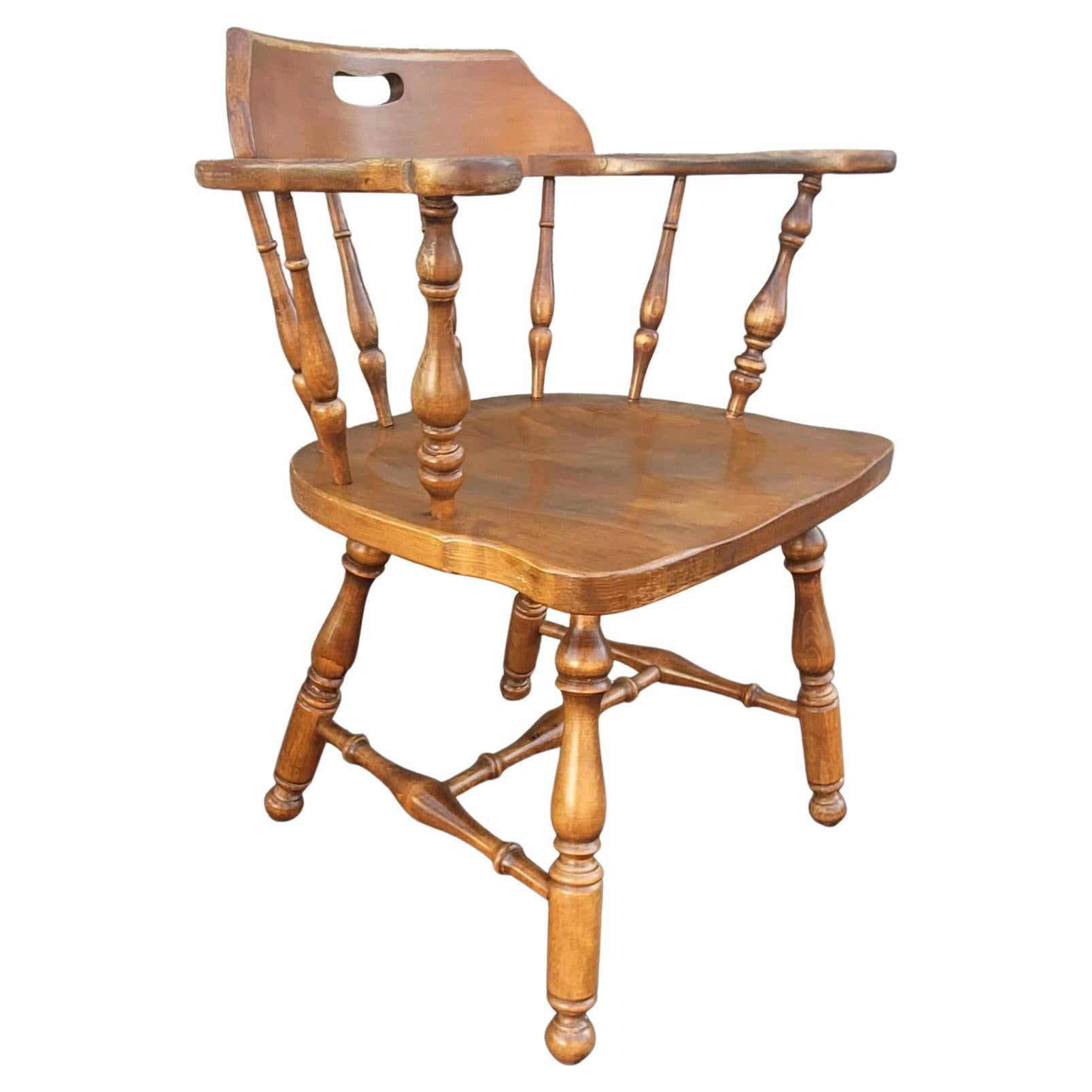 1970s Ethan Allen Heirloom Nutmeg Maple Lowback Windsor Chairs, a Pair ...