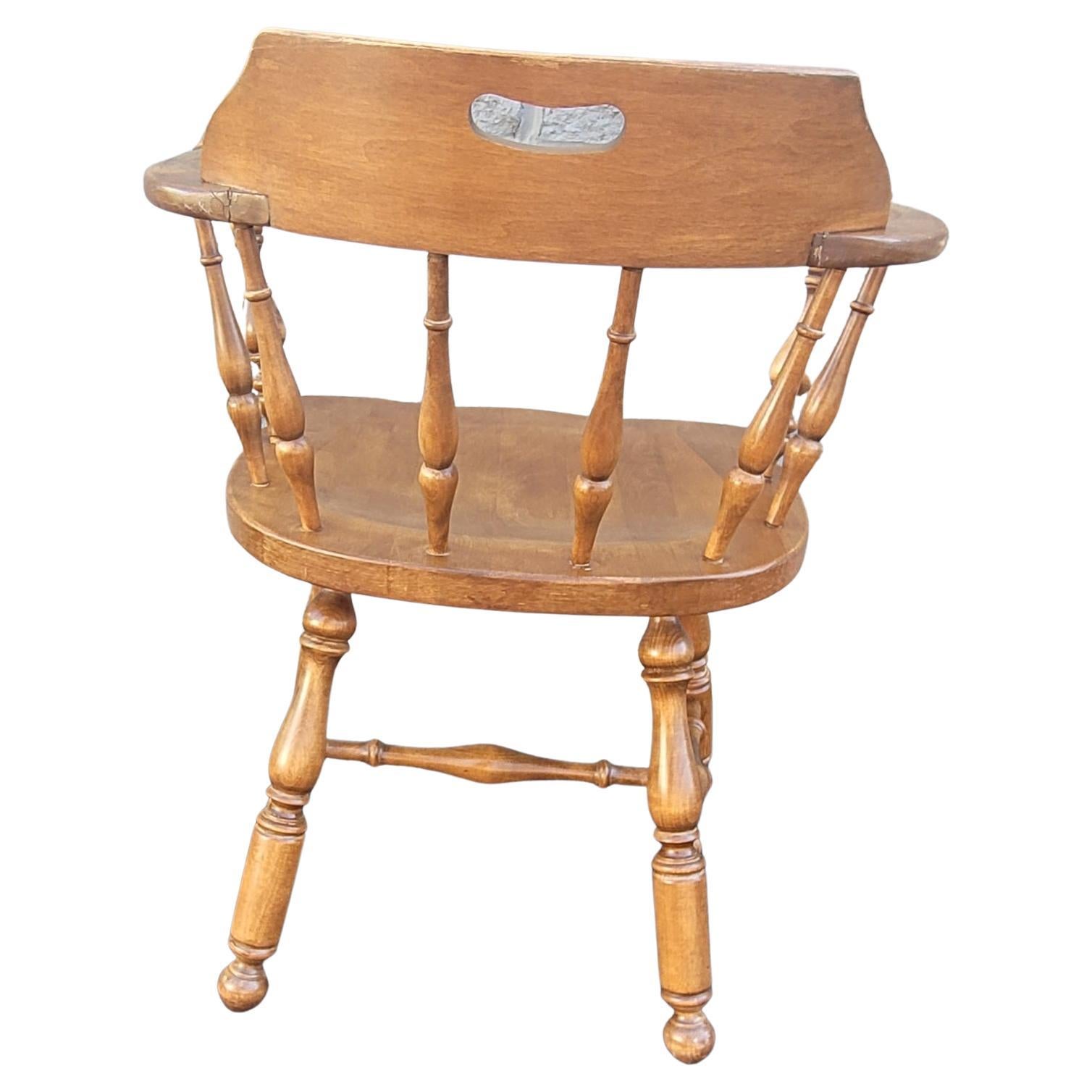 1970s Ethan Allen Heirloom Nutmeg Maple Lowback Windsor Chairs, a Pair ...