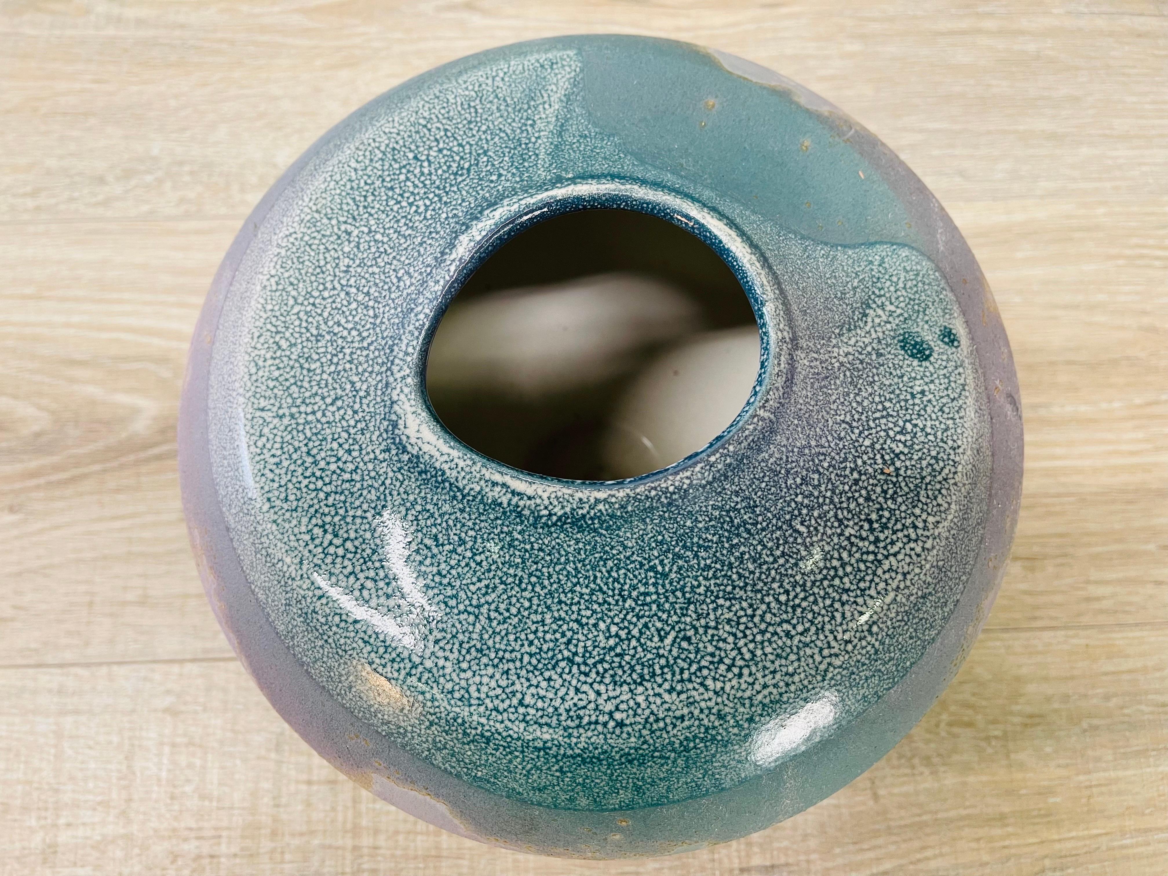 1970s Evans Design Group Raku Round Pottery Vase For Sale at 1stDibs ...
