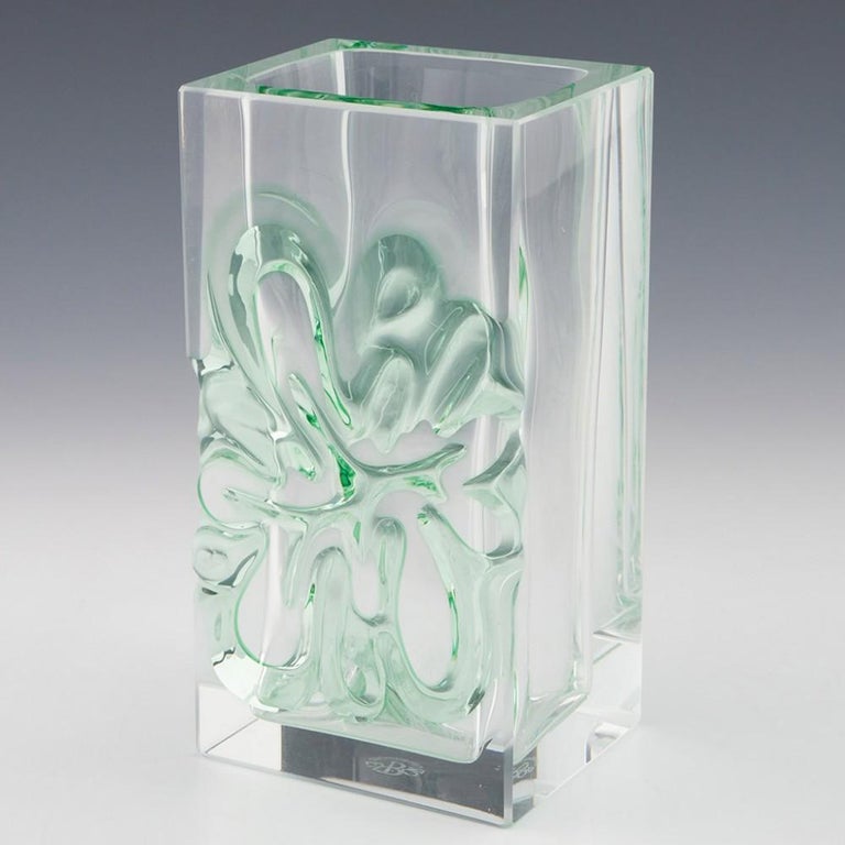 1970s Exbor Green Amoeba Block Vase Designed by Ladislav Oliva c1968 ...