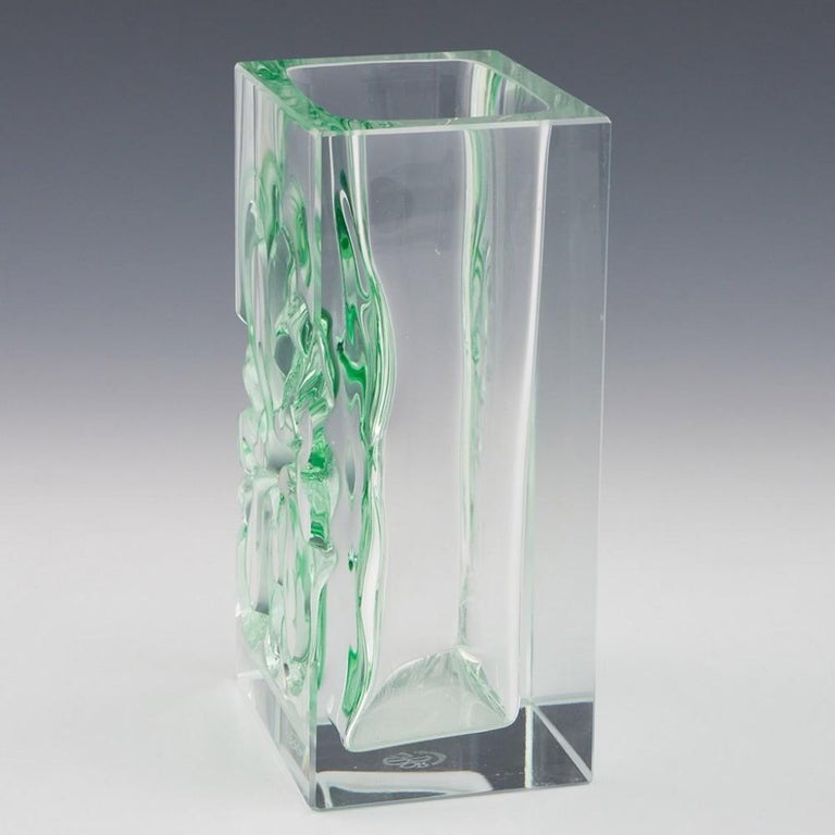 1970s Exbor Green Amoeba Block Vase Designed by Ladislav Oliva c1968 ...