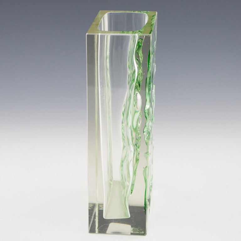 1970s Exbor Green Amoeba Block Vase Designed by Ladislav Oliva c1968 ...