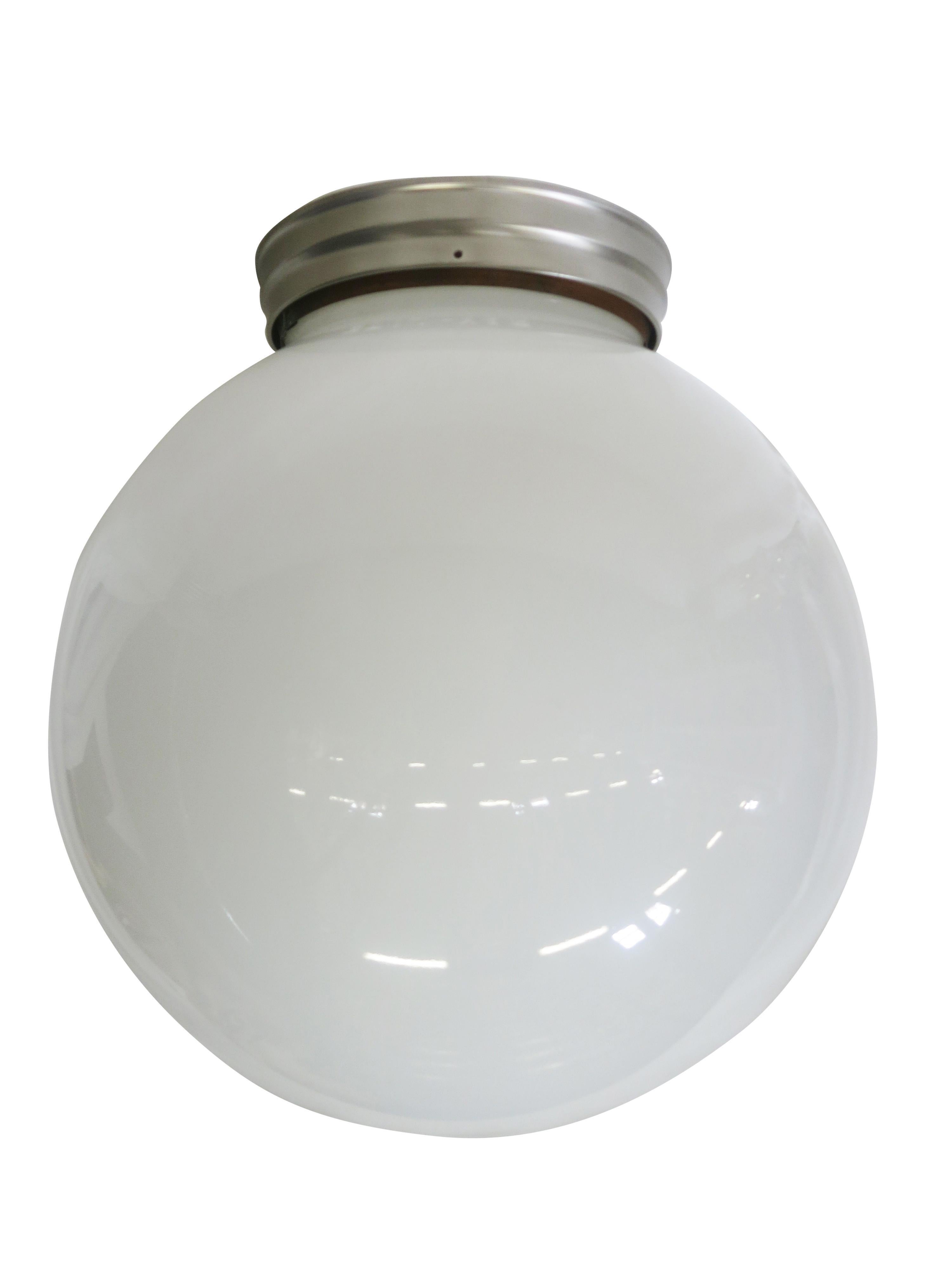 1970s Extra Large Sphere Ceiling Glass Globe Pendant at 1stDibs