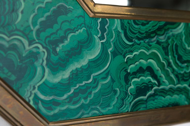 1970s Faux Painted Malachite Mirror by Sarreid at 1stDibs