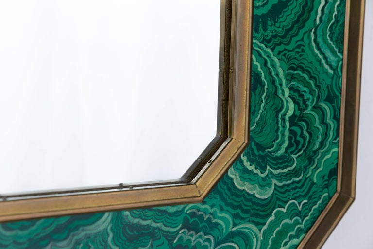 1970s Faux Painted Malachite Mirror by Sarreid at 1stDibs