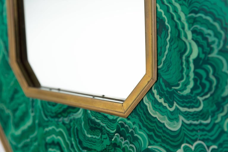 1970s Faux Painted Malachite Mirror by Sarreid at 1stDibs
