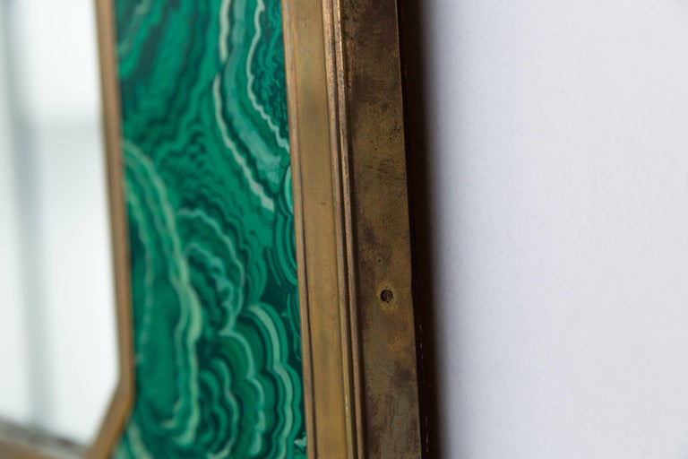 1970s Faux Painted Malachite Mirror by Sarreid at 1stDibs