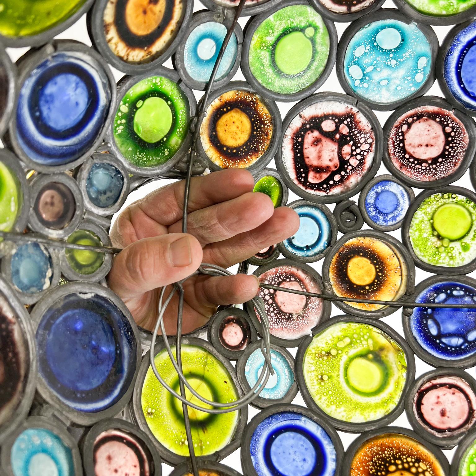 1970s Felipe Delfinger Feders Handcrafted Art Glass Lamp Shade Mexico ...