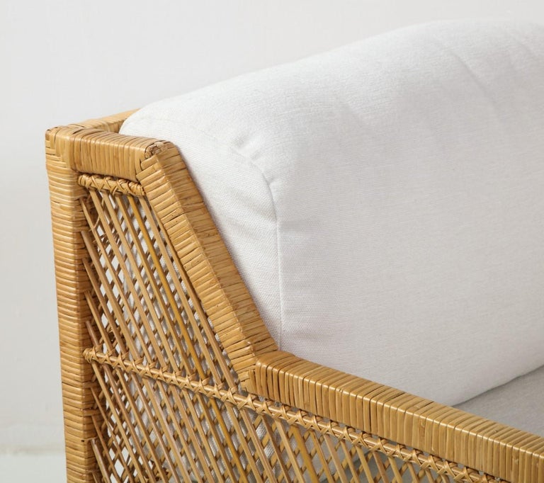 1970s Ficks Reed Woven Wicker Lounge Chair at 1stDibs