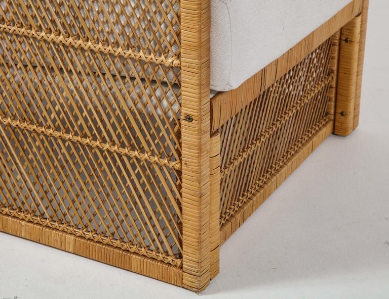 1970s Ficks Reed Woven Wicker Lounge Chair at 1stDibs