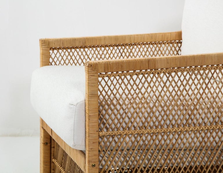 1970s Ficks Reed Woven Wicker Lounge Chair at 1stDibs