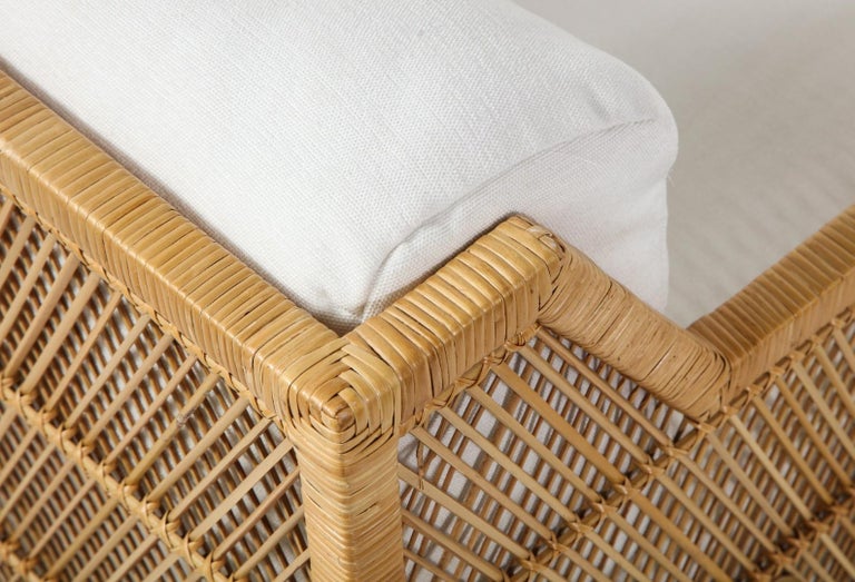 1970s Ficks Reed Woven Wicker Lounge Chair at 1stDibs