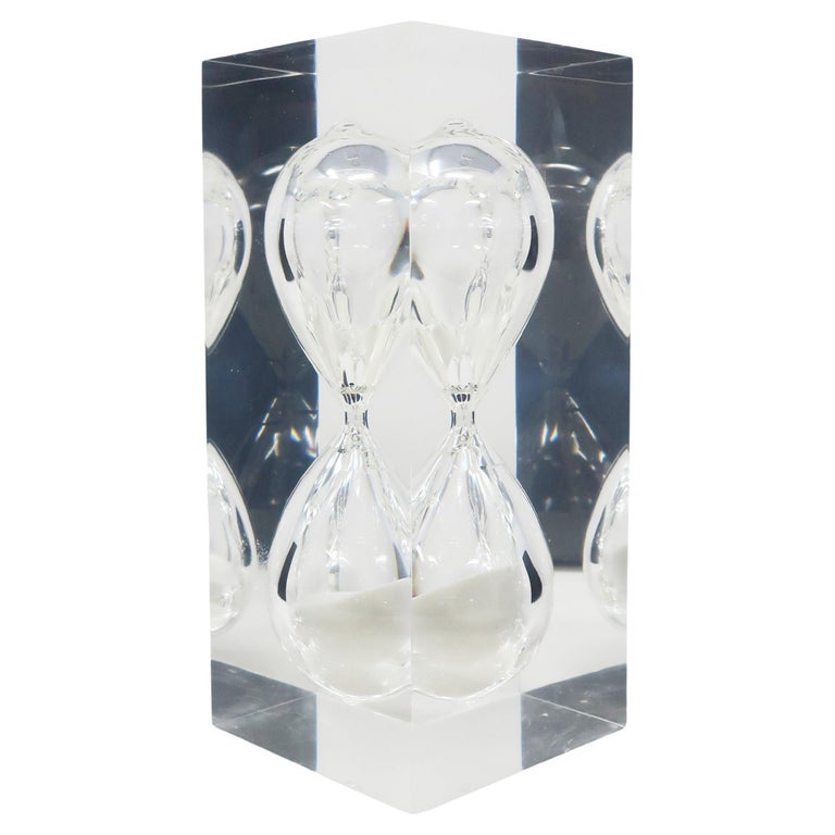 1970s, Floating Hourglass in Lucite Sculpture Attr. to Pierre Giraudon ...