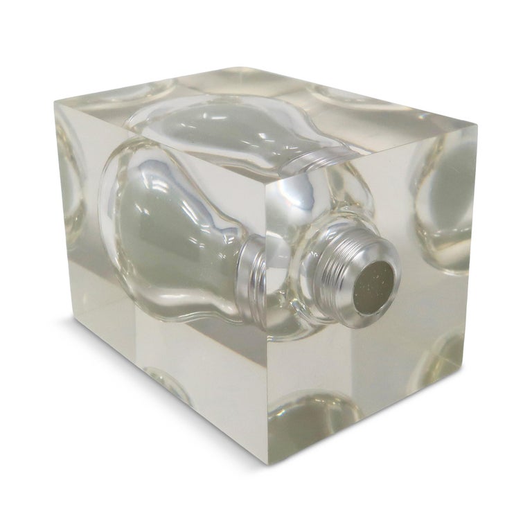 1970s Floating Light Bulb in Lucite Sculpture by Pierre Giraudon For ...