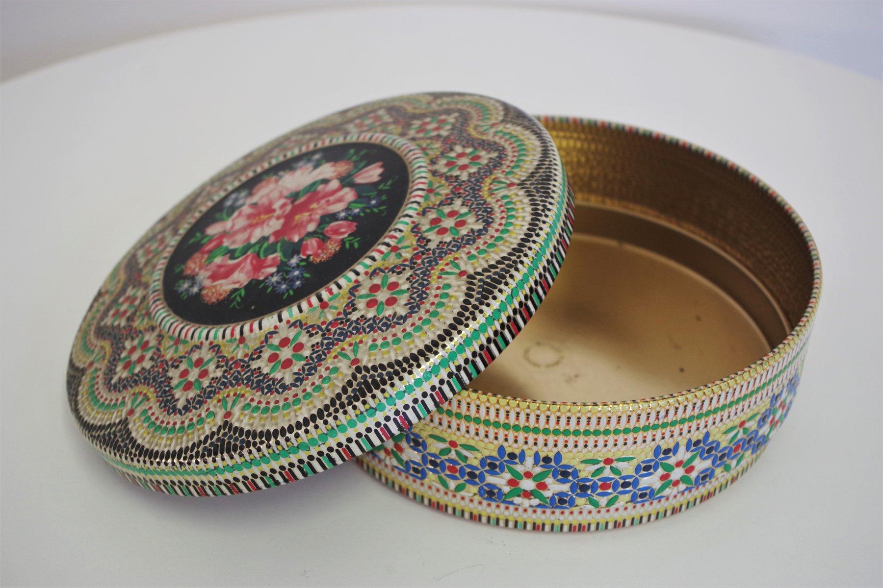 1970s Floral Tin Box - Vintage Charm for Storage or Décor For Sale at ...