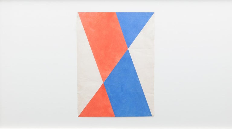 1970s Folding Paper in Red and Blue by Hermann Glöckner For Sale at 1stDibs