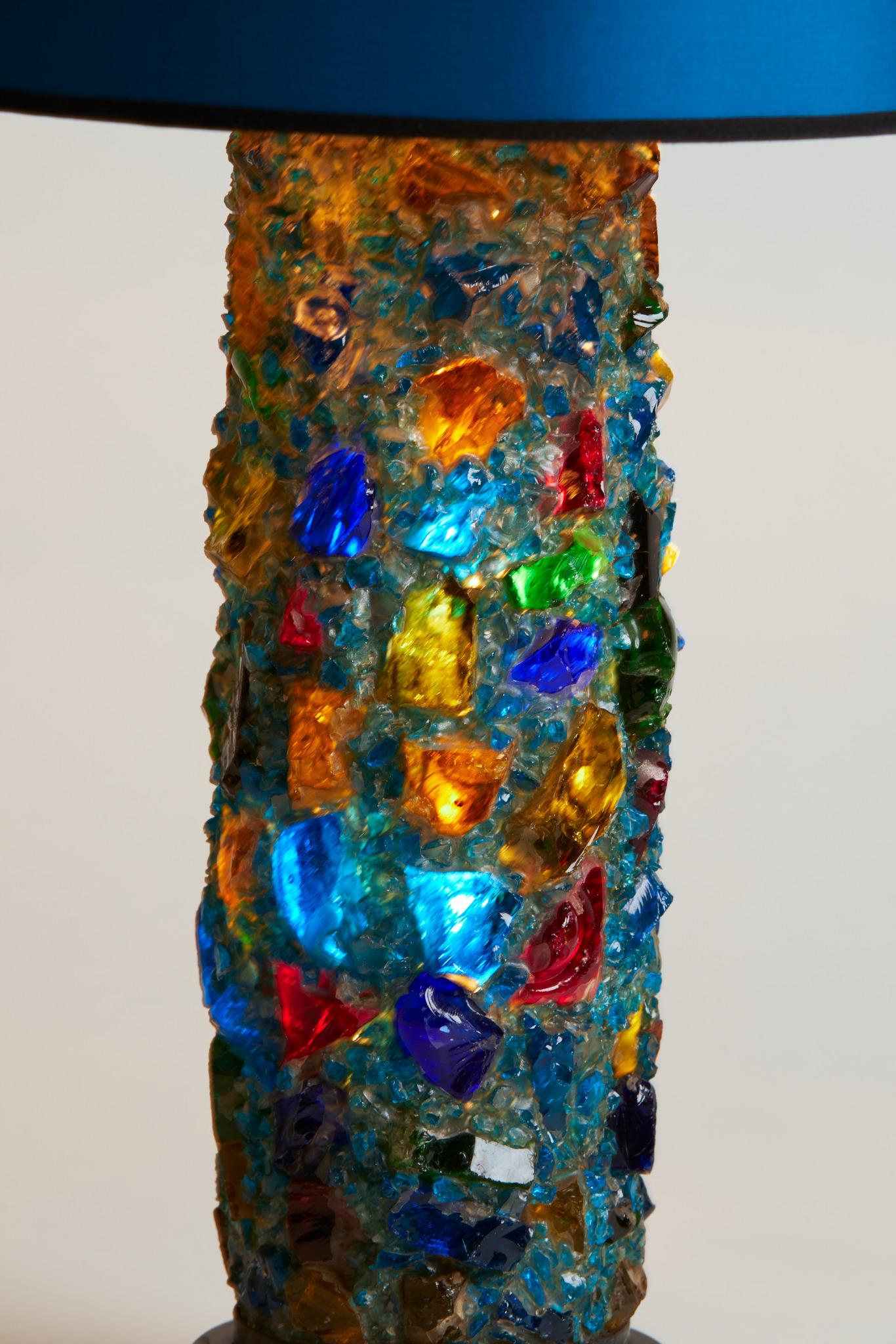 1970s, France Jean Simon Labret Resin and Glass Table Lamp at 1stDibs