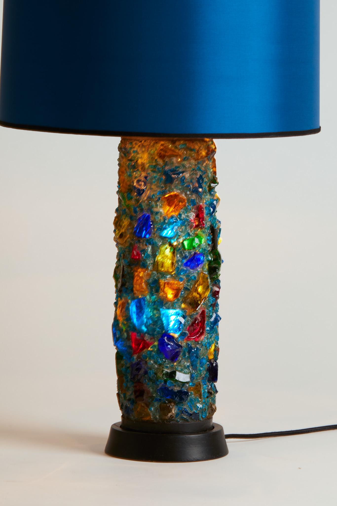 1970s, France Jean Simon Labret Resin and Glass Table Lamp at 1stDibs