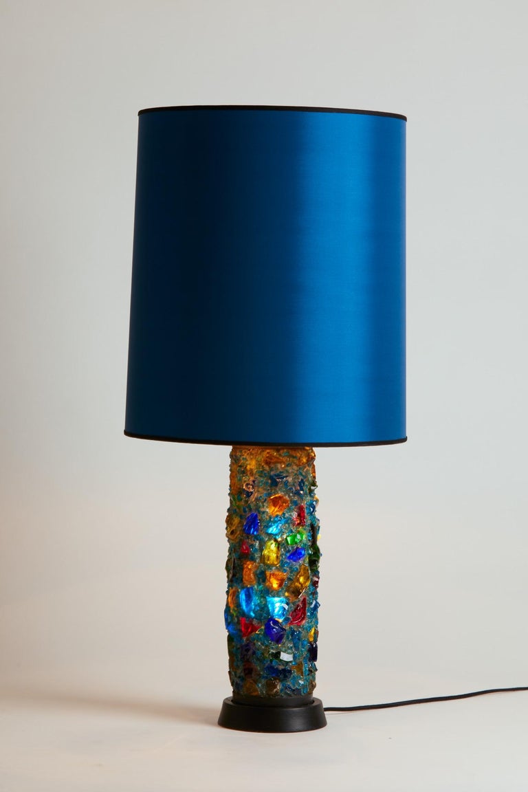 1970s, France Jean Simon Labret Resin and Glass Table Lamp at 1stDibs