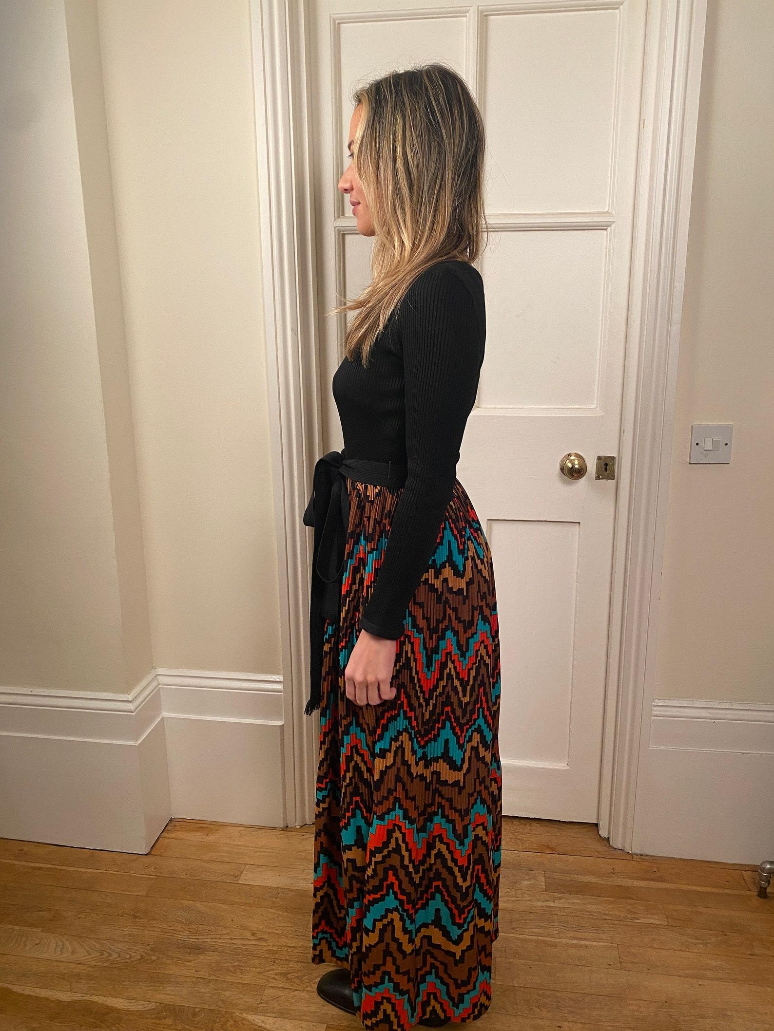 1970s Frank Usher Ribbed Jersey Maxi Dress For Sale at 1stDibs | frank ...