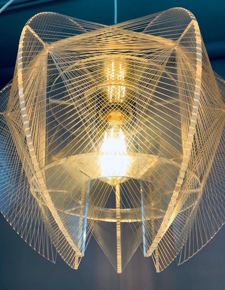 1970s French Nylon and Perspex Sompex Pendant Light Designed by Paul ...