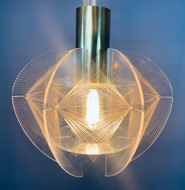 1970s French Nylon and Perspex Sompex Pendant Light Designed by Paul ...