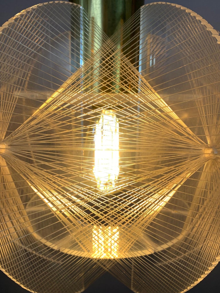 1970s French Nylon and Perspex Sompex Pendant Light Designed by Paul ...