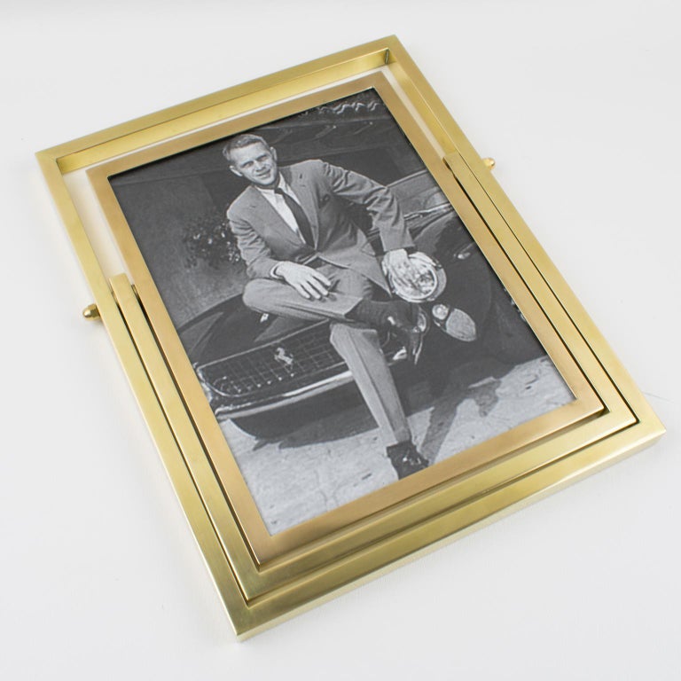 1970s French Brass Picture Frame at 1stDibs