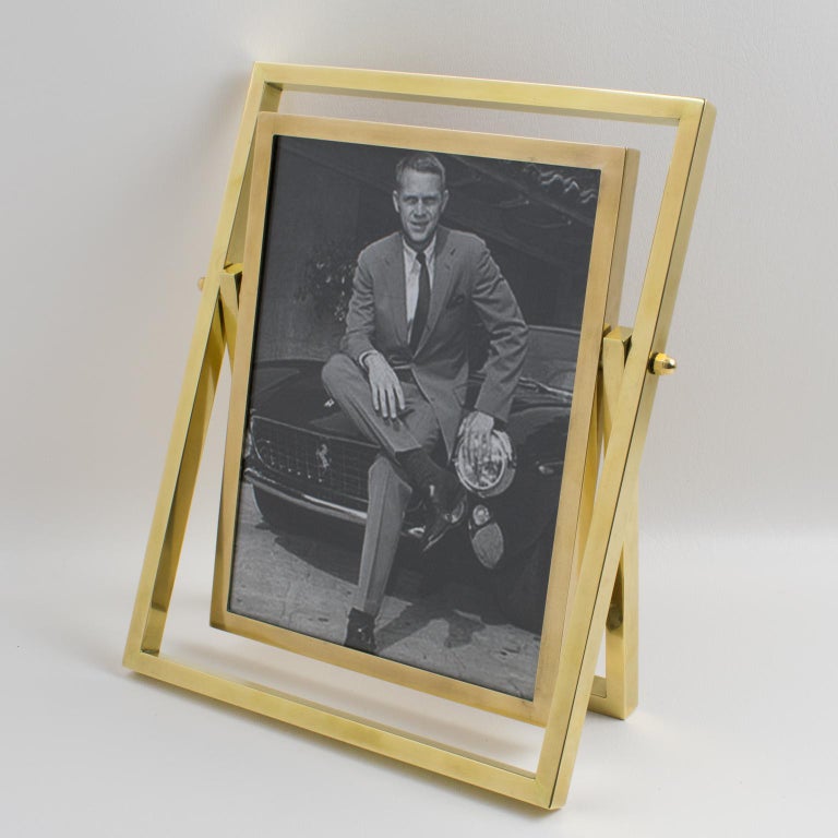 1970s French Brass Picture Frame at 1stDibs