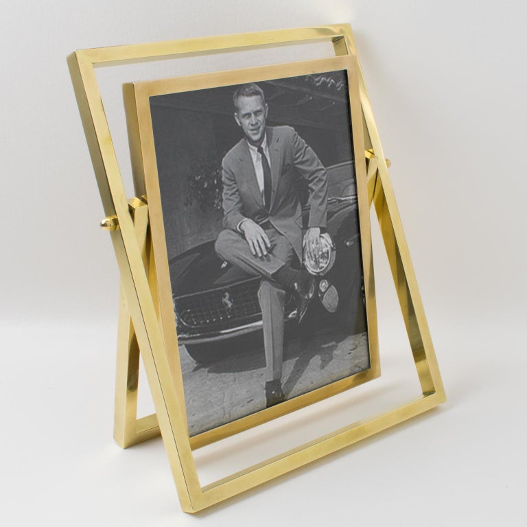 1970s French Brass Picture Frame at 1stDibs