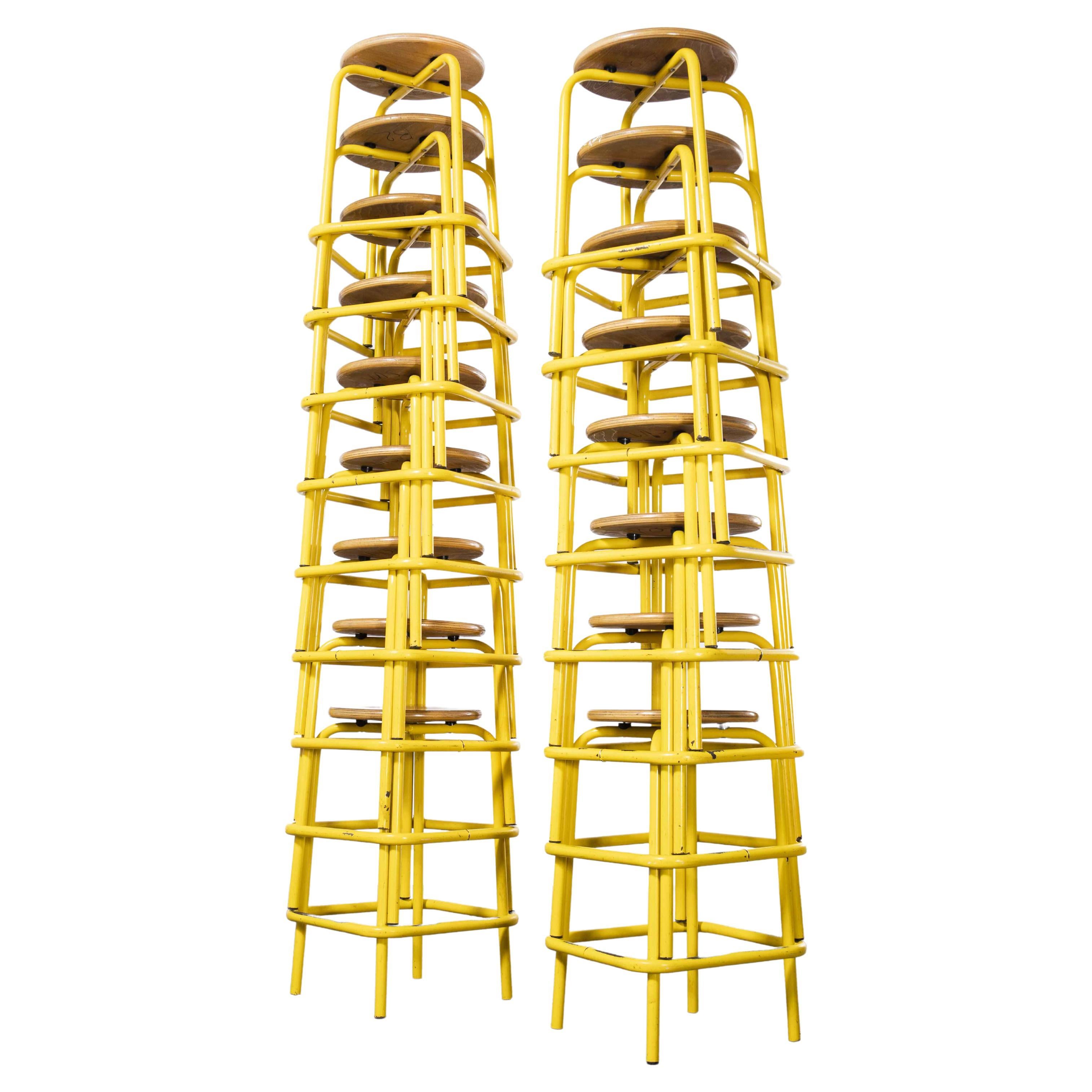 1970's French Industrial Yellow High Stools, Various Quantities ...