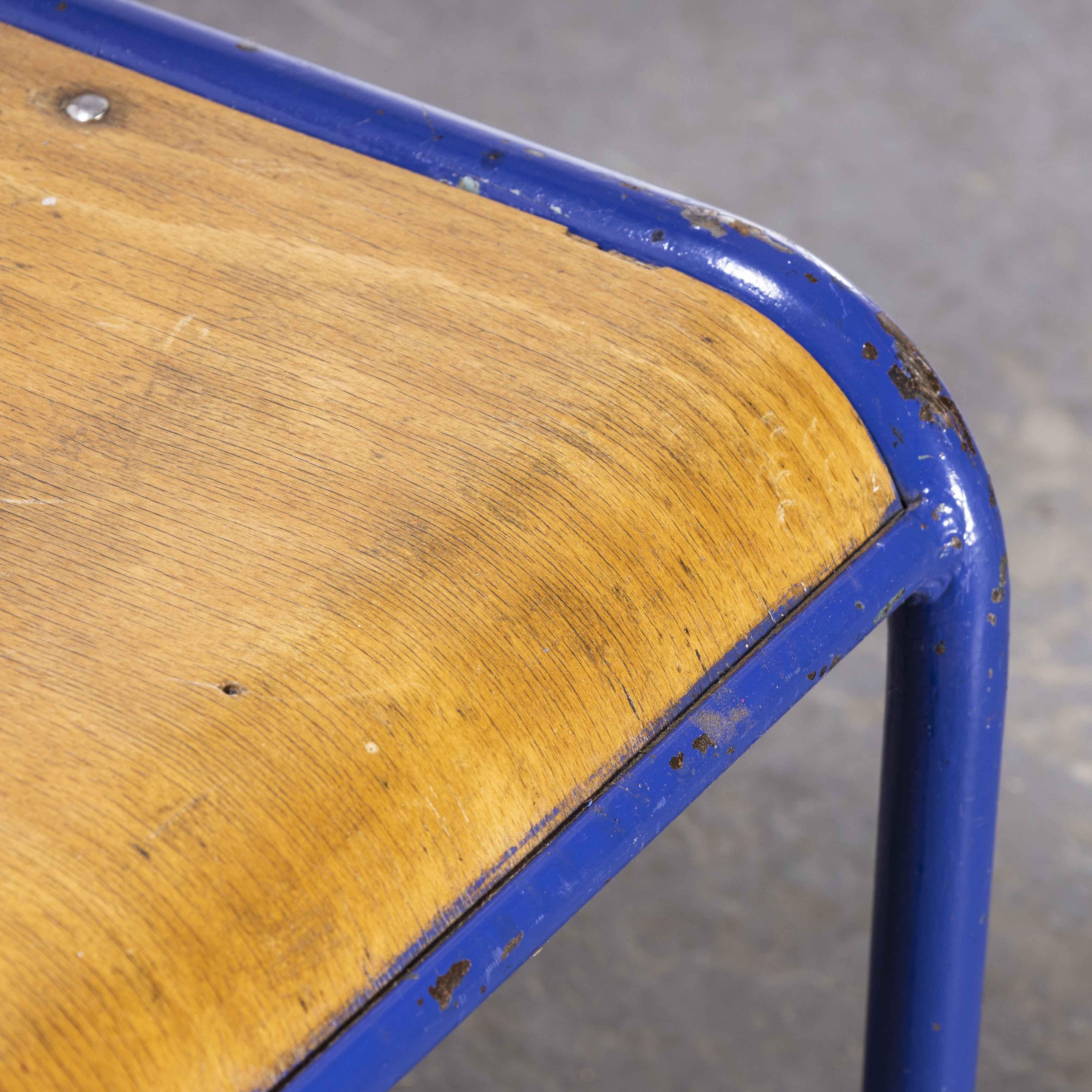 1970's French Mullca Stacking Chair, Deep Blue, Set of Eight For Sale ...