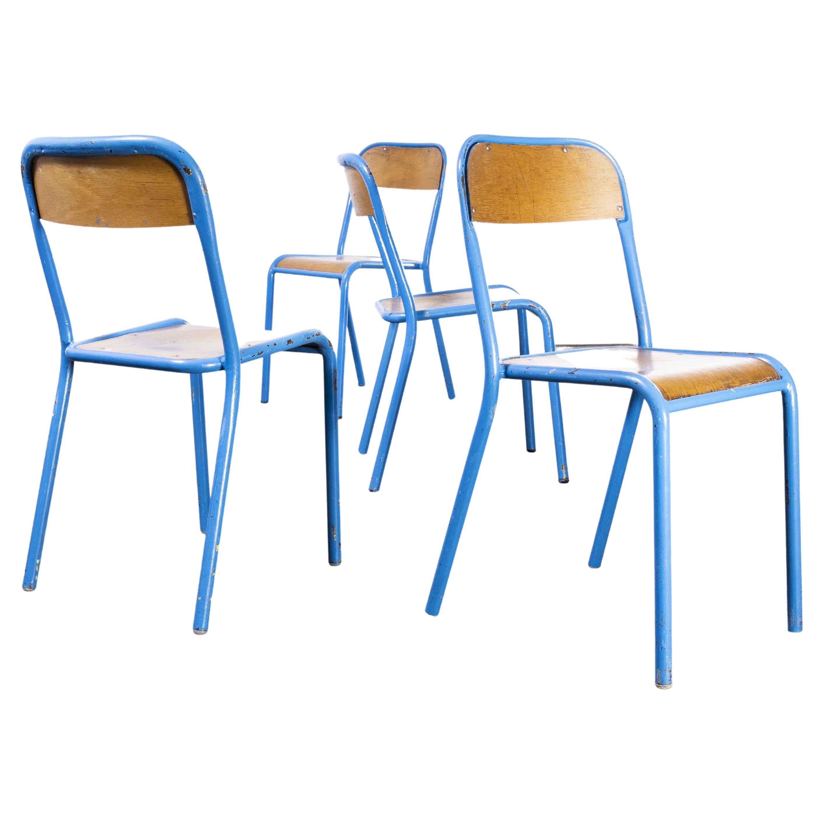 1970's French Mullca Stacking Chair, Light Blue 2, Set of Twenty For ...