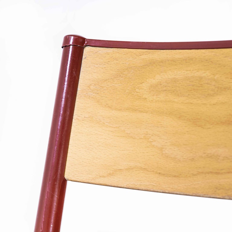 1970's French Mullca Stacking, Dining Chairs, Red Model 510, Various ...