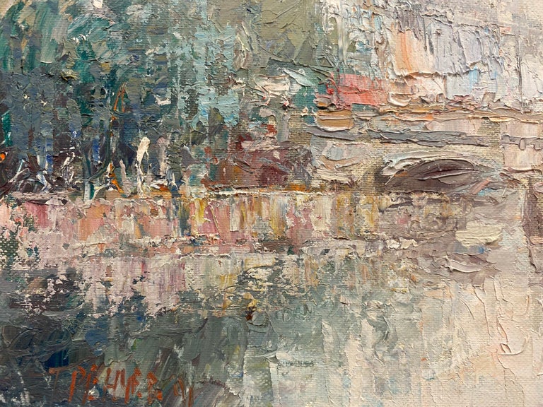 1970's French - Pont Neuf Paris Misty River Seine Scene, French ...