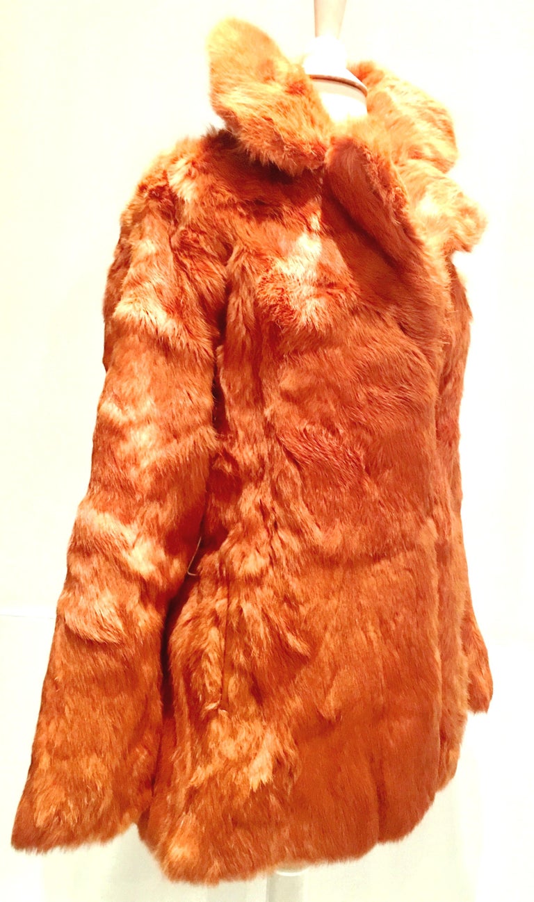 1970'S French Rabbit Fur and Leather Pea Coat by, Fur Couture Beverly ...
