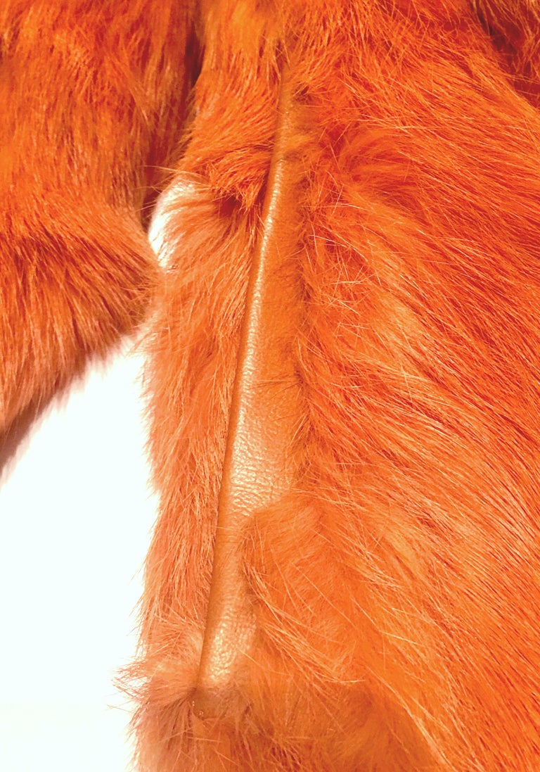 1970'S French Rabbit Fur and Leather Pea Coat by, Fur Couture Beverly ...