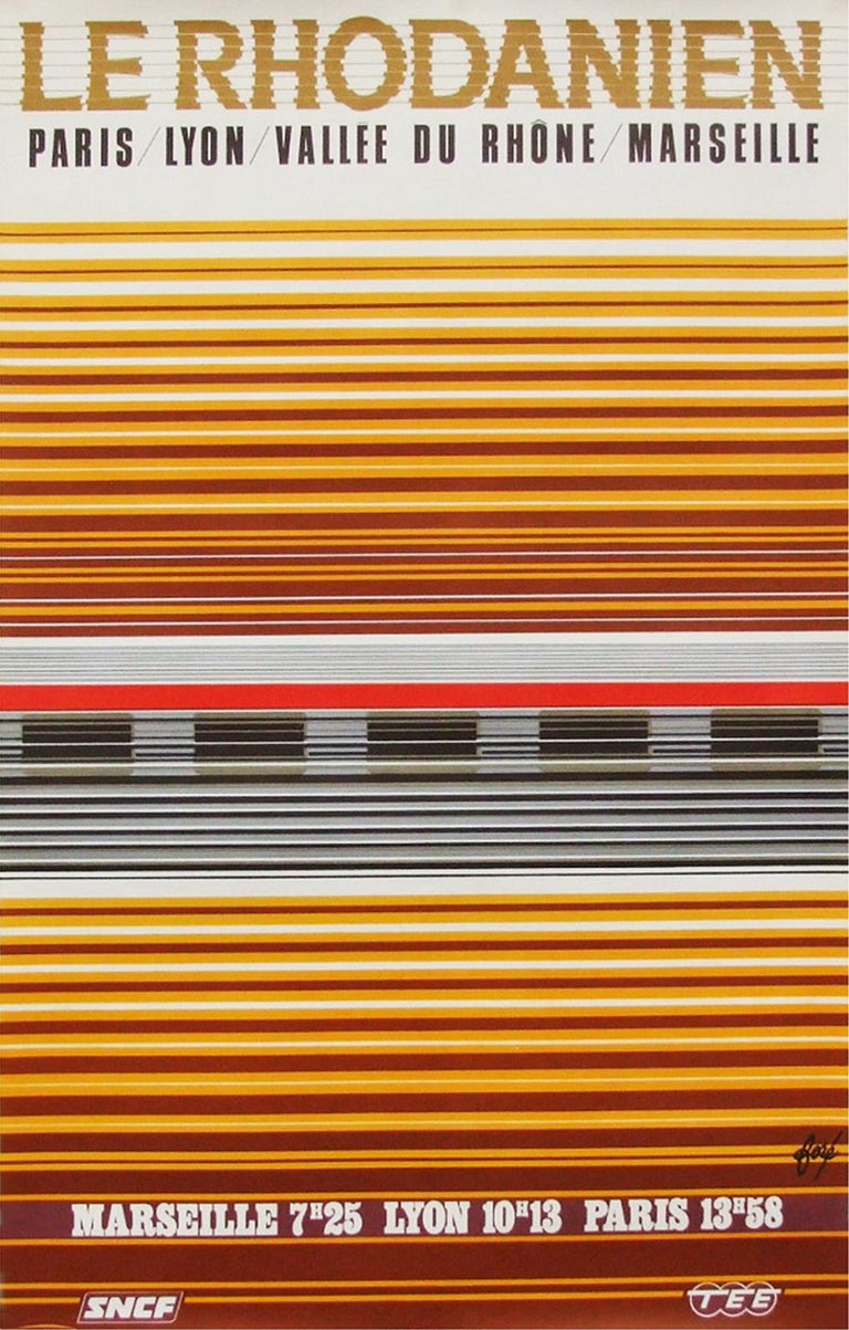 1970s French Rail SNCF Travel Railway Poster Minimal Geometric Design ...