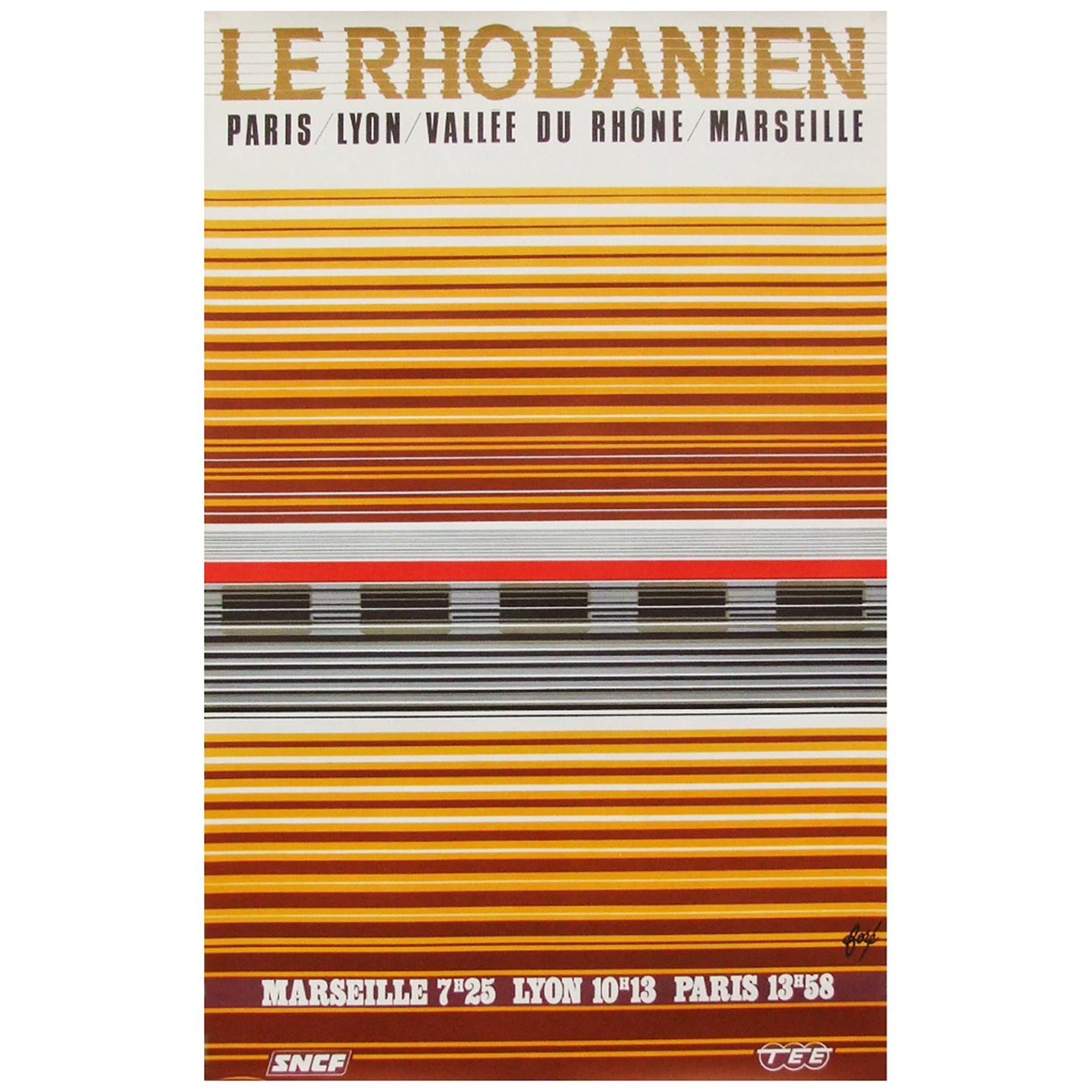 1970s French Rail SNCF Travel Railway Poster Minimal Geometric Design ...