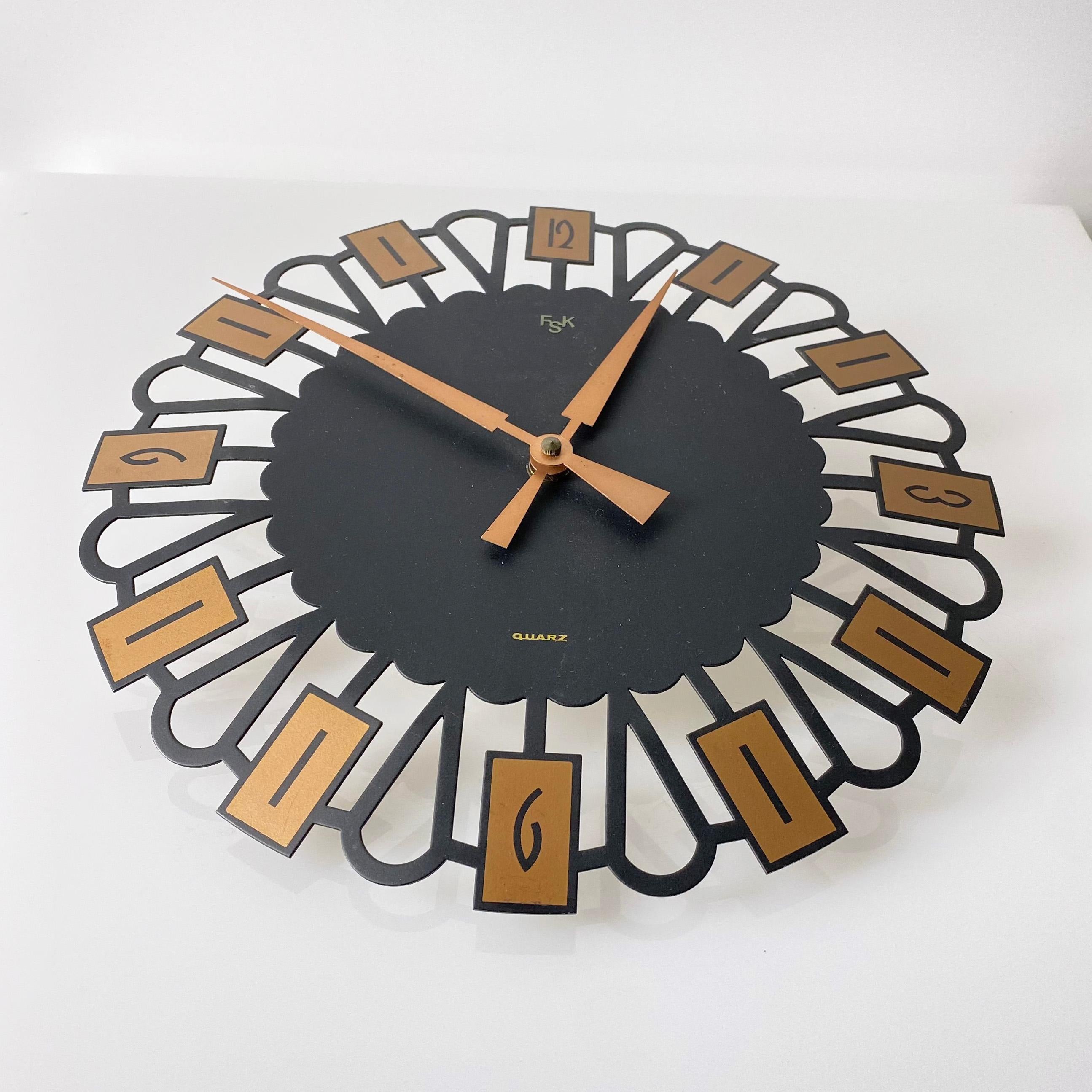 1970's FSK Metal Wall Clock For Sale at 1stDibs