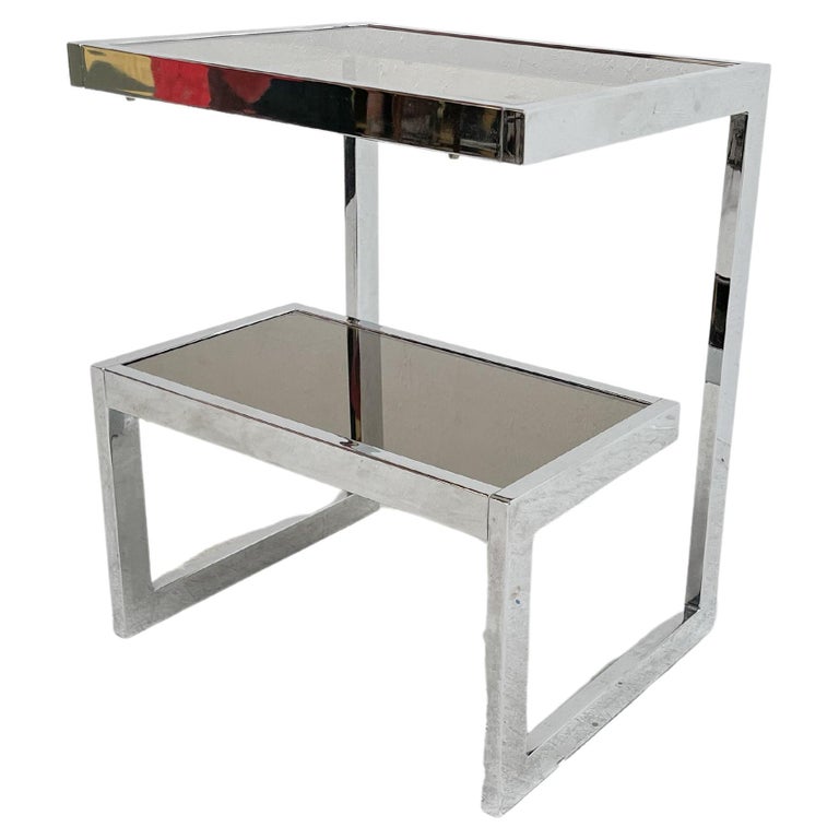 1970's G-Shape Side Table Belgo Chrom For Sale at 1stDibs