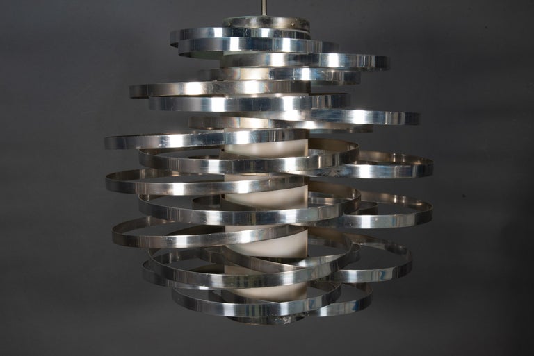 Sciolari Cyclone Pendant Chandelier Original Label For Sale at 1stDibs