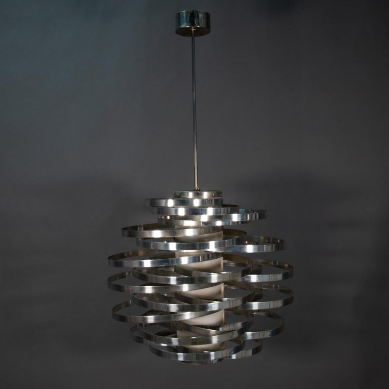 Sciolari Cyclone Pendant Chandelier Original Label For Sale at 1stDibs