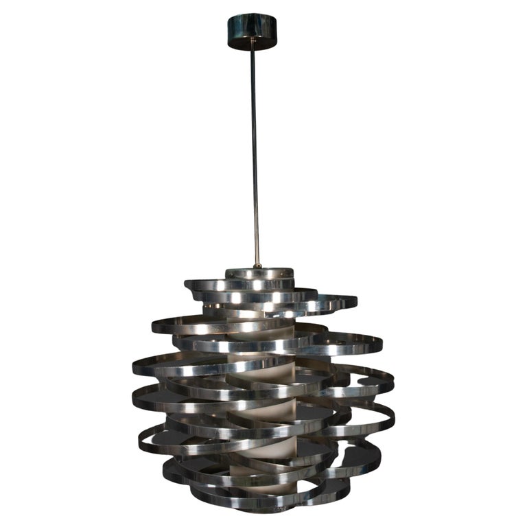 Sciolari Cyclone Pendant Chandelier Original Label For Sale at 1stDibs