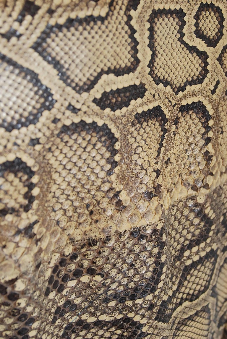 1970's Genuine Python Snakeskin and Mink Fur Portrait Collar Princess ...