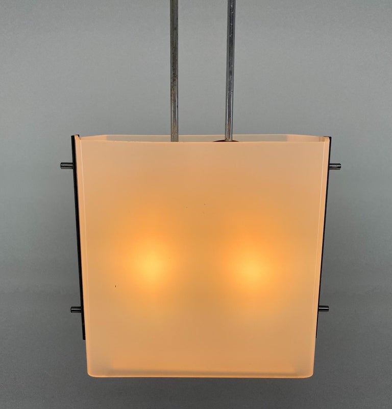 1970's Geometric Plastic and Chrome Pendant For Sale at 1stDibs