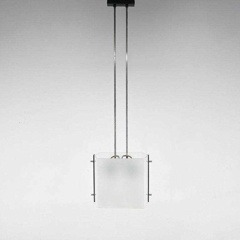 1970's Geometric Plastic and Chrome Pendant For Sale at 1stDibs