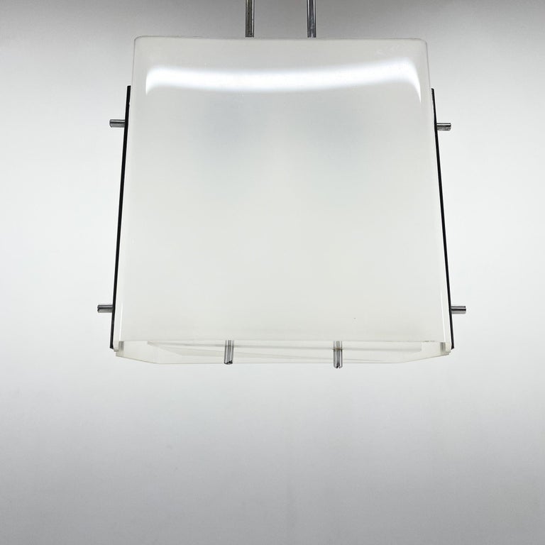 1970's Geometric Plastic and Chrome Pendant For Sale at 1stDibs