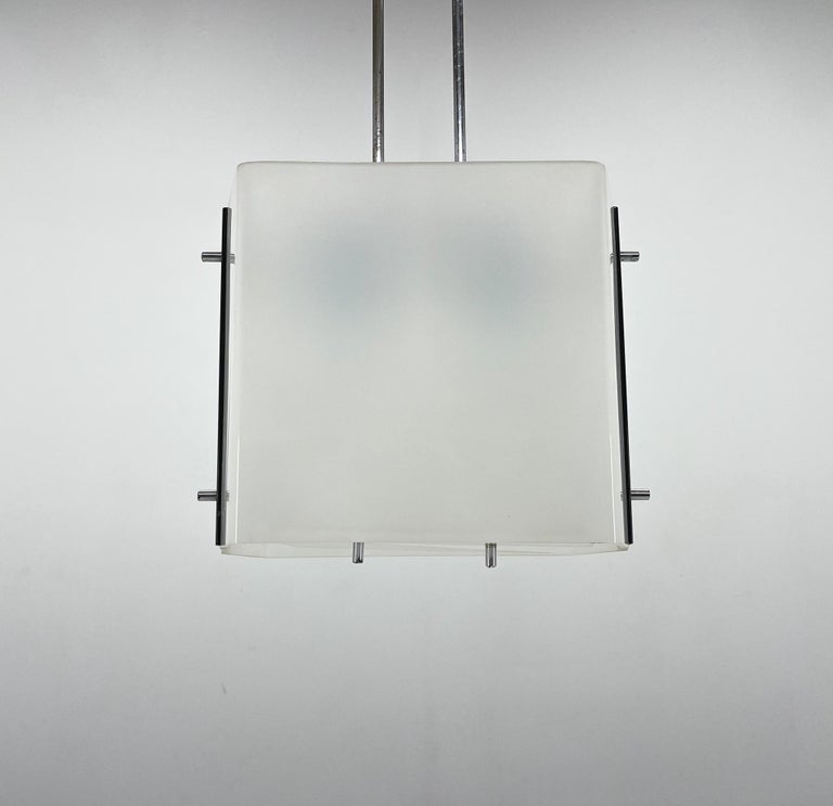 1970's Geometric Plastic and Chrome Pendant For Sale at 1stDibs